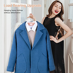 IEOKE Velvet Hangers, 50-Pack No Shoulder Bumps Suit Hangers Ultra Thin Space Saving 360 Degree Swivel Heavy Duty Hook Durable Hangers for Sweaters Coat Jackets Shirts Dresses (50 Pack, Pink/Silver)