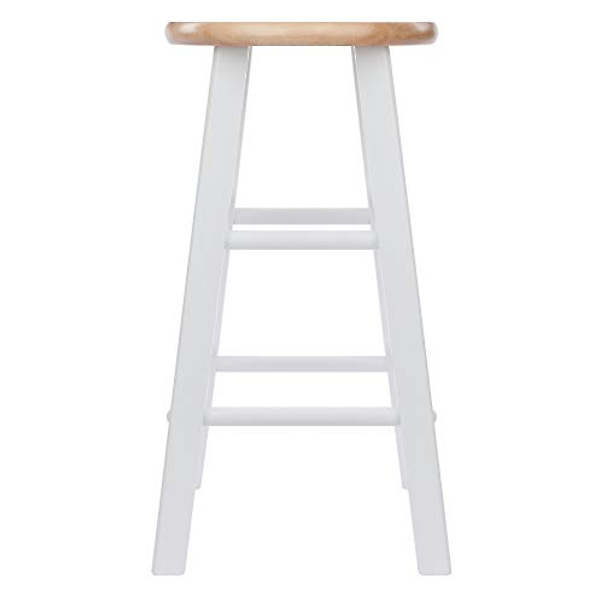 Winsome Element Counter Stools, Natural & White, 24", Walnut, 2 Piece Set