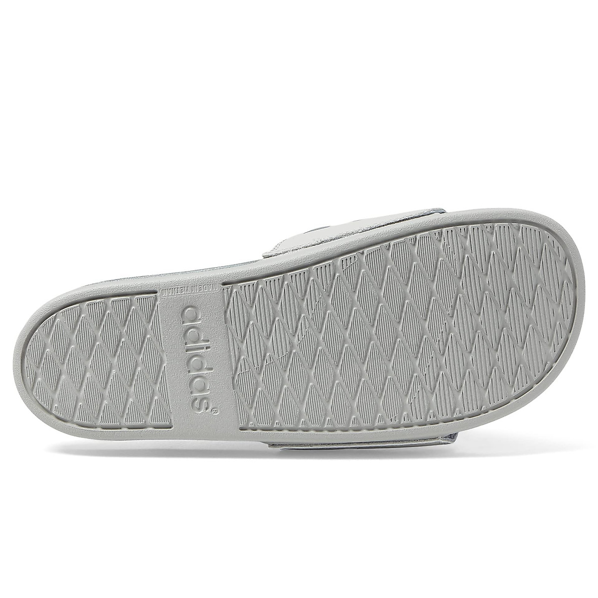 adidas Women's Adilette Comfort Slides Sandal, Grey/Silver Metallic/Grey, 8