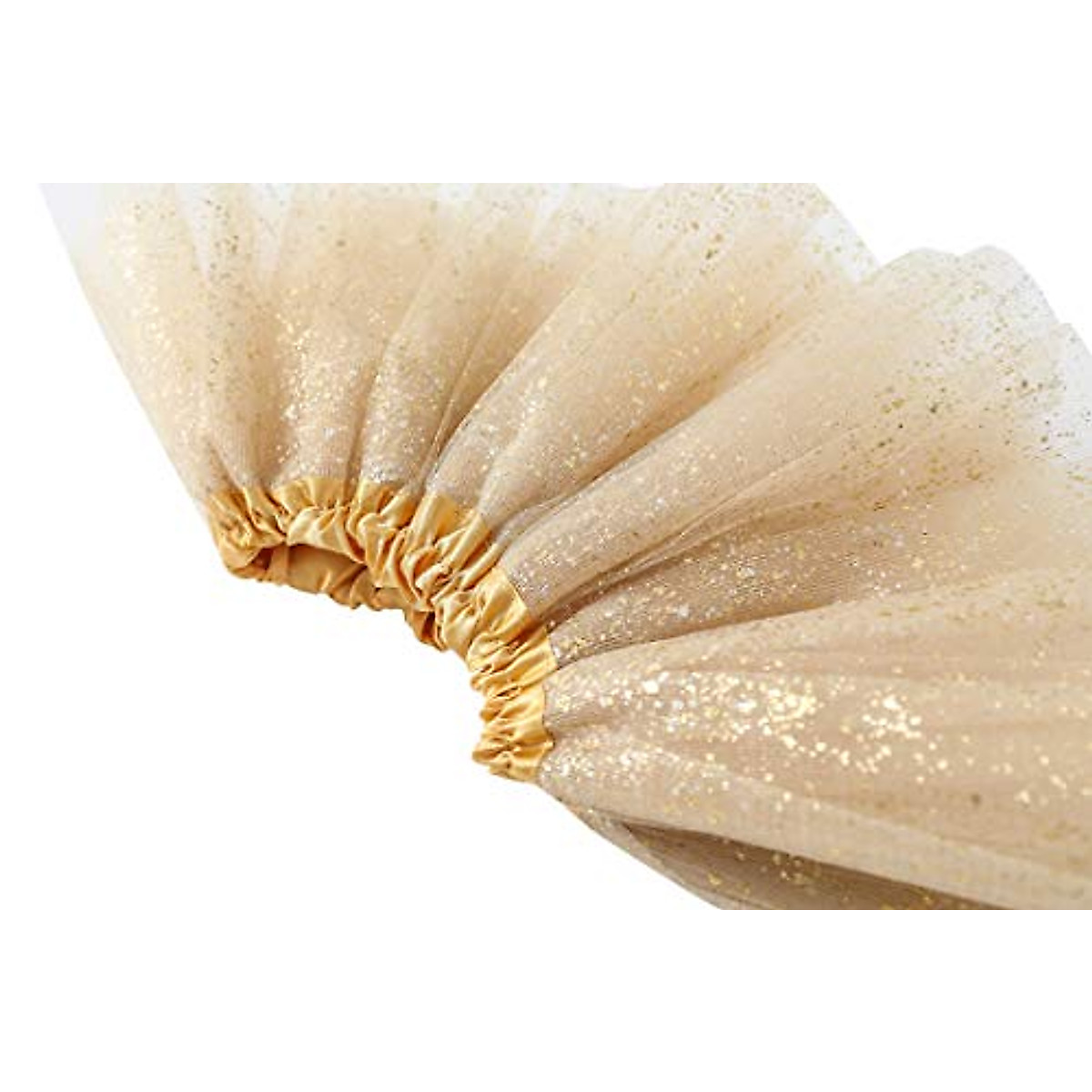 GOODTECK Newborn Infant Baby Professional 3 Layers Sequin Tutu Tulle Skirt (3-8 Years, Gold)