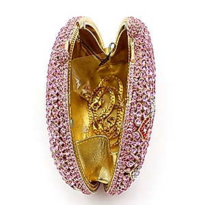 Ladies Wedding Clutch-Purse Chain Rhinestone Evening-Bag Diamond Luxury Handbag Pink Cat