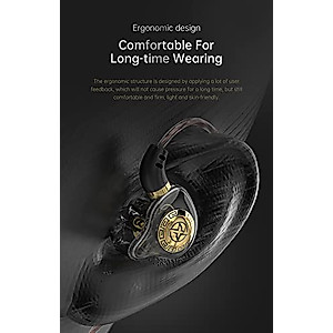 FEDAI Wired Earphones with Microphone X1 in Ear Monitors Headphones Earbud IEM Comfortable,Earfins,3.5mm Plug for Computer Mobile PC Game,Sport Earbuds for Workouts Running(Blue, with mic)