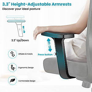 Brick Attic Office Chair Ergonomic Desk Chair High Back Computer Chair Swivel Mesh Task Chair with Adjustable Lumbar Support Armrests Headrest Black