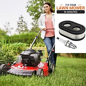 Air Filter Spark Plug for Troy-Bilt TB110 TB115 TB200 TB230 TB330 TB370 Lawn Mower Suitable for 550E 550EX 500EX 625EX 675EXI 725EXI 575EX Series Engine