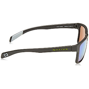 Native Eyewear Flatirons Polarized Rectangular Sunglasses, Asphalt Frame/Green Reflex, 55 mm