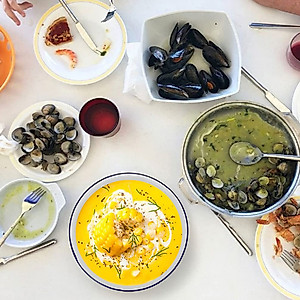 2Pcs Enamel Soup Bowl Vintage Enameled Basin Retro Enameled Bowl Enamel Mixing Bowl Enamelware Salad Serving Bowl Ramen Basin