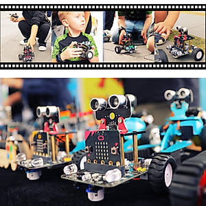 Yahboom Microbit V2 Coding Smart Robotics Toys DIY STEM Science Education RC Car Kit for Kids 10+ Compatible with BBC Micro bit Classroom Teaching Props Preferred