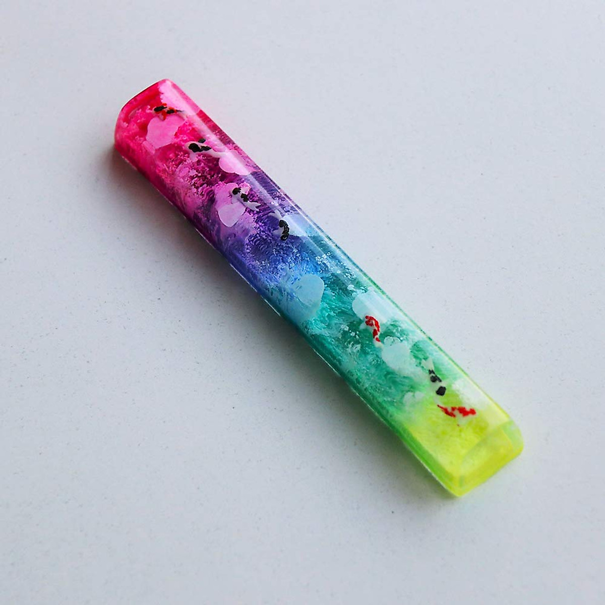 HFSECURITY Koi Space Bar Resin Keycaps for Cherry Mx Switch Mechanical Gaming Keyboard Handmade 6.25x Spacebar Colorful Resin Keycaps