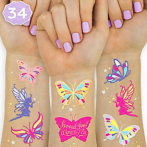 xo, Fetti Butterfly Tattoos for Kids - 34 Glitter styles | Birthday Party Supplies, Butterfly Party Favors + Fairy Decor