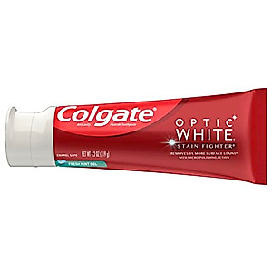 Colgate Optic White Stain Fighter Fresh Mint Gel, 4.2 oz (Pack of 2)