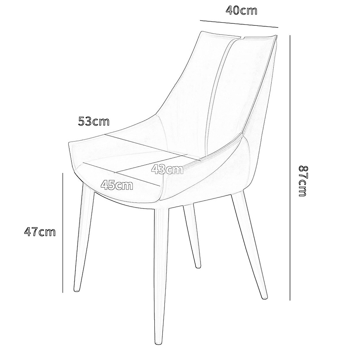 Kitchen Dining Room Furniture Chairs Kitchen Dining Chairs Faux Napa Leather Living Room Chairs,Water Proof Leather Side Chair with Carbon Steel Feet for Dining and Living Room Chairs (Color