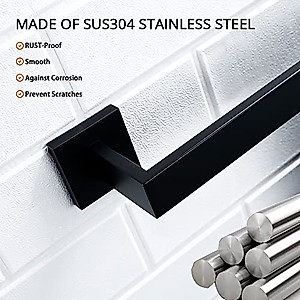 BANOLUX Bath Towel Holder Thicken 24 Inch Single Towel Bar for Bathroom, Bathroom Accessories Heavy Duty Wall Mounted, Matte Black