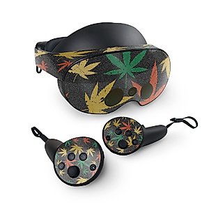 MightySkins Glossy Glitter Skin Compatible with Meta Quest Pro - Rastafari Kush | Protective, Durable High-Gloss Glitter Finish | Easy to Apply, Remove, and Change Styles | Made in The USA