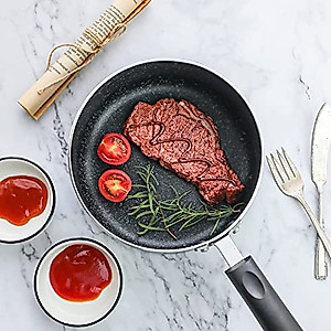 RATWIA Nonstick Saucepan Set - 1 Quart and 2 Quart,Ultra Non Stick Sauce Pan Small Pot with Glass Lid,Great for Home Kitchen Restaurant,Black