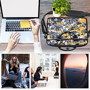 Art Flowers Laptop Computer Bag Waterproof Shoulder Messenger Bag 13-15 inch Durable Laptop Tote Bag with Shoulder Strap Handle Lightweight Crossbody Briefcase