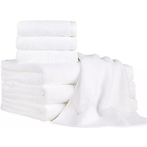 4 Piece Set White washcloth Towels 12x12