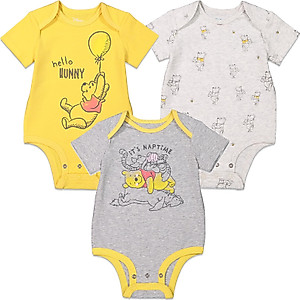 Disney Winnie the Pooh Newborn Baby Boys 3 Pack Bodysuits 0-3 Months