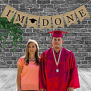 I'm Done 2022 Graduation Banner Congratulations Graduate Banner College Graduation Party Decorations Congrats Grad Party Supplies for College Photo Props