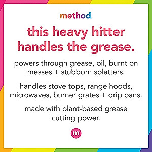 Method Heavy Duty Degreaser, Lemongrass Scent, Oven Cleaner & Stove Top Cleaner, 28 Oz Spray Bottles (Pack of 8)