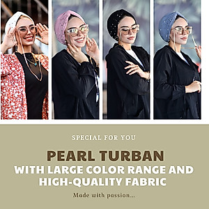 para life Pearl Turban-Turbans For Women-Hijab For Women|Hair Wraps-Head Wraps For Women|Hijab Undercap-Caps-Instant Hijab (Pearl Turban, Black)