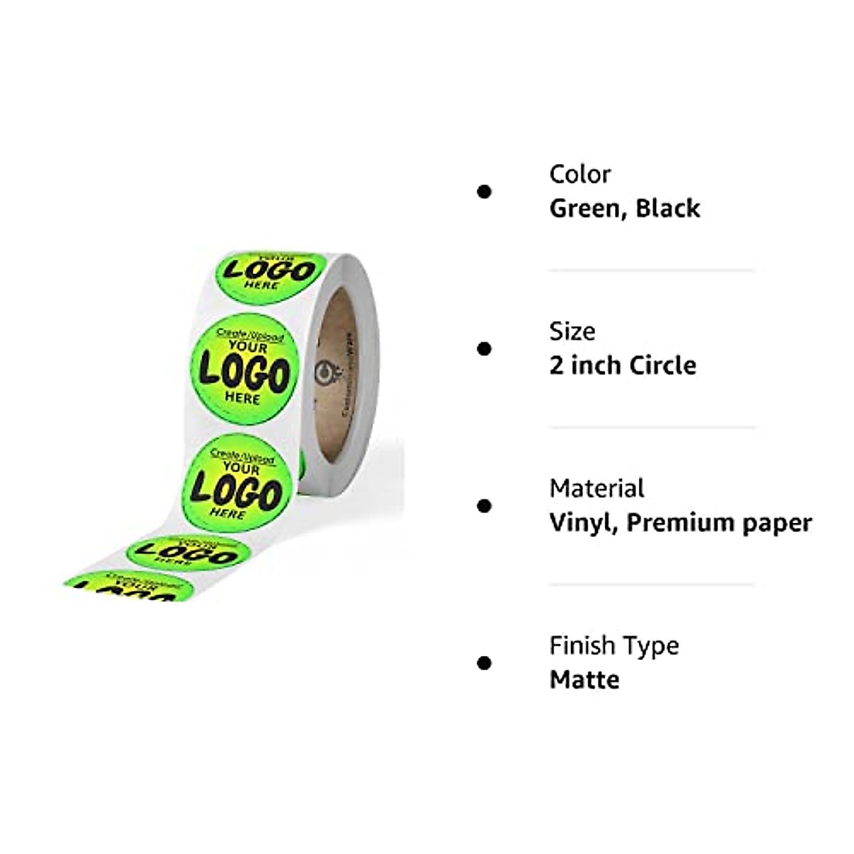 150 Build Your Own Stickers/Labels - Any Design + Logo - Personalize Your own Business Stickers - Multi Shapes, Sizes, Backgrounds, Text Stickers - Gloss/Matte Labels (2 inch Circle)