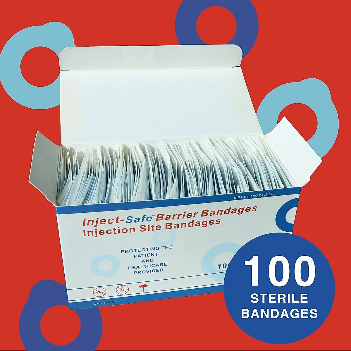 Inject-Safe Adhesive Barrier Strip, 1-3/8 Inch Diameter Film/Foam Round White Sterile, 8-6432700001-9 - Box of 100
