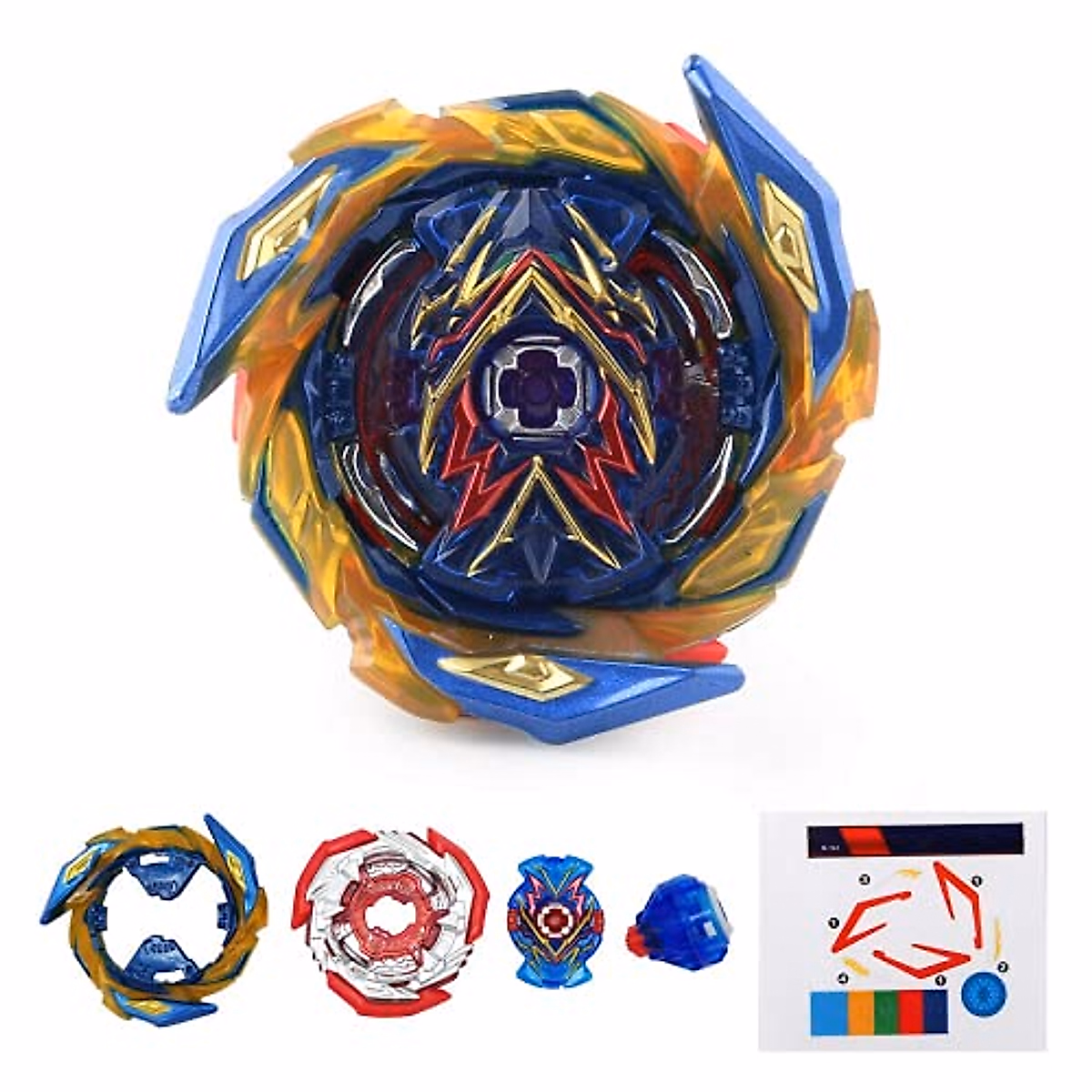 Konikiwa Battling Sparking String Launcher, Brave Valkyrie Top Burst Launcher Set, Left and Right Spin String Launcher Grip Compatible with All Bey Burst Series - Blue