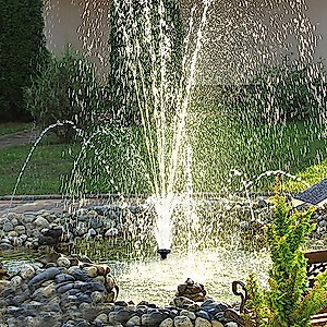 Solar Fountain Pump Solar Powered Bird Bath Fountain Solar Water Pump for Bird Bath 1.8 W Upgraded Solar Water Fountain Panel Kit with 3 M Long Cable &4 Nozzles for Bird Bath,Garden,Pond,Pool