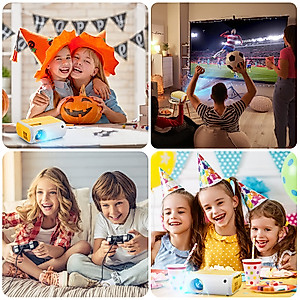 Mini Projector, Uyole Portable Movie Projector for Cartoon, Kids Gift, Small Pico Projector, Outdoor Movie Projector Compatible with iPhone,TV Stick, HDMI, AV, USB, Laptops for Home Theater Movie