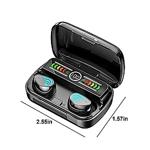 MIANHT High Definition Wireless Bluetooth Headset 5.3 LED Color Screen Digital Display Earplug Stereo Sound Waterproof Sports Headset