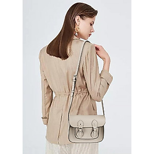 Gladdon Small Messenger Bag for Women Vegan Leather Crossbody Bags Travel Satchel Shoulder Purses Beige