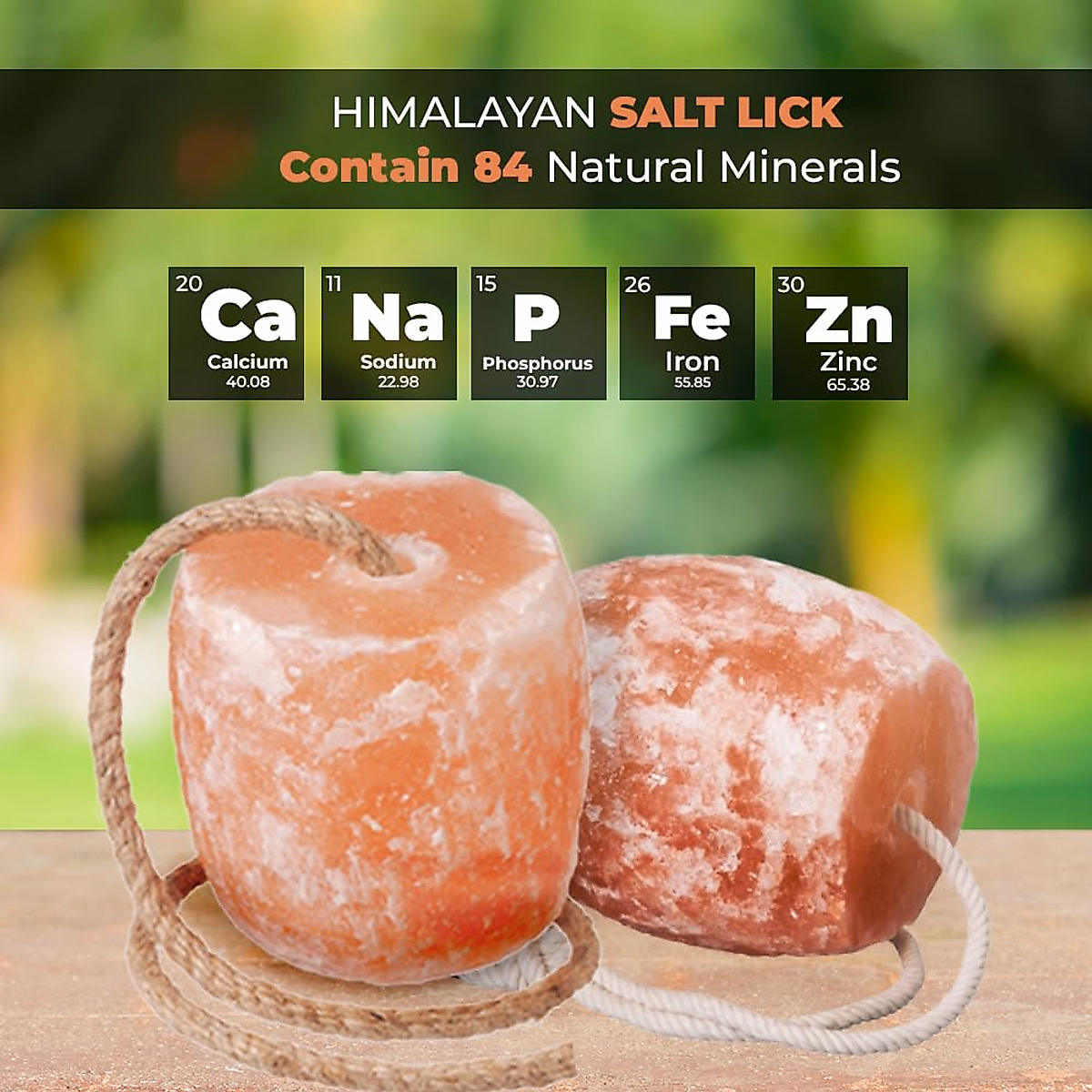 Generic Himalayan Salt Lick, 6.0 pounds, 3-Pack, for Horses, Deer, and Other Animals