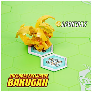 Bakugan Evo Battle Arena, Includes Exclusive Leonidas Bakugan, 2 Cards and BakuCores, Neon Game Board for Bakugan Collectibles, Ages 6 and Up