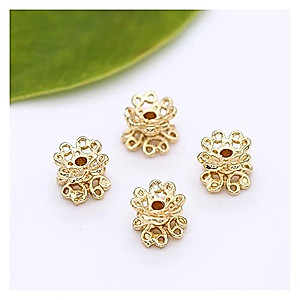 ZLXDP 14K Gold Color Brass Cylinder Spacer Beads Bracelet Beads Jewelry Making Supplies DIY Findings