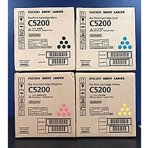 828422 828423 828424 828425 Genuine New Black Cyan Magenta Yellow Toner C5200S C5210S