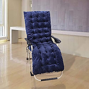 REDCAMP Chaise Lounge Chair Cushion for Patio Furniture, Thicker Soft Comfortable Zero Gravity Chair Pad for Outdoor Indoor Home Office, Blue 65"x21"