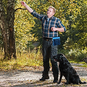 STMK Dog Treat Pouch Dog Clicker Training Kit, Dog Training Treat Pouch Dog Clicker for Training, 3 Ways to Wear Easily Carries Treat Pouches for Pet Training (Blue)