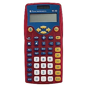 Texas Instruments TI-10 Elementary Calculator - Plastic Key, Impact Resistant Cover - 2 Line(s) - 12 Digits - Battery/Solar Powered - 1 Each