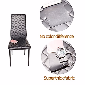 IANIYA Dinning Chair for Dinning Room Kitchen Metal Chairs Modern Leather Dining Chairs Set of 6 (Black)