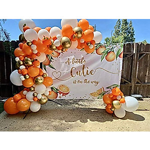 141Pcs Orange and Gold Balloon Garland Arch Kit-Cream White Orange Gold Balloons for Wedding Decoration Baby Shower Decorations Birthday Party Decoration