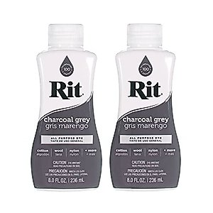 Rit Dye Multi-Purpose Liquid 8 OZ. | Great for Clothing, Accessories, Décor, and Much More | 2-Pack, Chacoal Gray