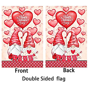 Akeydeco Valentine's Day Flag,28x40 Inch Valentine's Heart Garden Flag with Two Grommets Double Sided Printing 2 Layer Burlap Valentine Flags for Your Valentine's Day Decoration