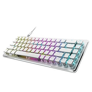 ROCCAT Vulcan II Mini Air 65% Optical Mechanical Gaming Keyboard, Full Wireless and Bluetooth Capabilities, Customizable RGB Illumination, Button Duplicator, On-Board Profiles, Aluminum Plate – White