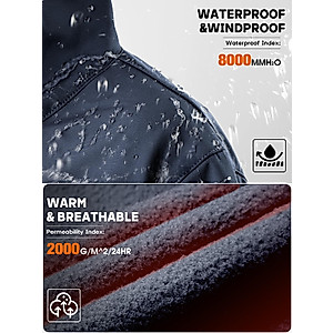 FREE SOLDIER Men's Outdoor Waterproof Soft Shell Hooded Military Tactical Jacket (Dark Navy XX-Large/US)