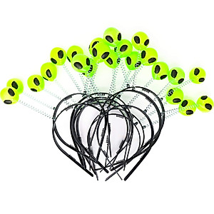 Alien Boppers Kids Headband Party Favors - Glow in The Dark Headbands Aliens - Pack of 12