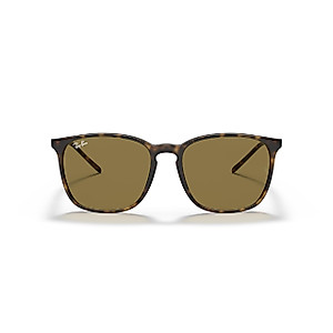 Ray-Ban RB4387 Square Sunglasses, Light Havana/Dark Brown, 56 mm