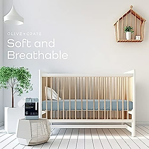 Olive + Crate Crib Sheets Luxury Eucalyptus Tencel | Naturally Organic Pure Ultra Soft and Breathable | Boys and Girls | Baby and Toddler | Deep Pockets | Rose Blush