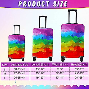 Sweetude 3 Pcs Travel Luggage Cover Washable Suitcase Protector Rhombus Geometry Suitcase Cover Luggage Protector Fits 18-28 Inch Luggage, 3 Sizes (Geometric Style)