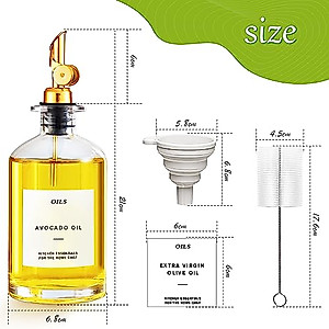 Leaflai Glass Bottle Dispenser for Kitchen, Olive Oil Dispenser Bottle Cooking Gifts