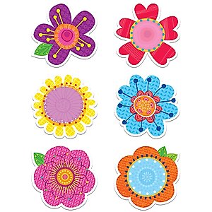CTP Springtime Blooms Designer Flower Cut-Outs, 36 Pieces (Creative Teaching Press 3868)